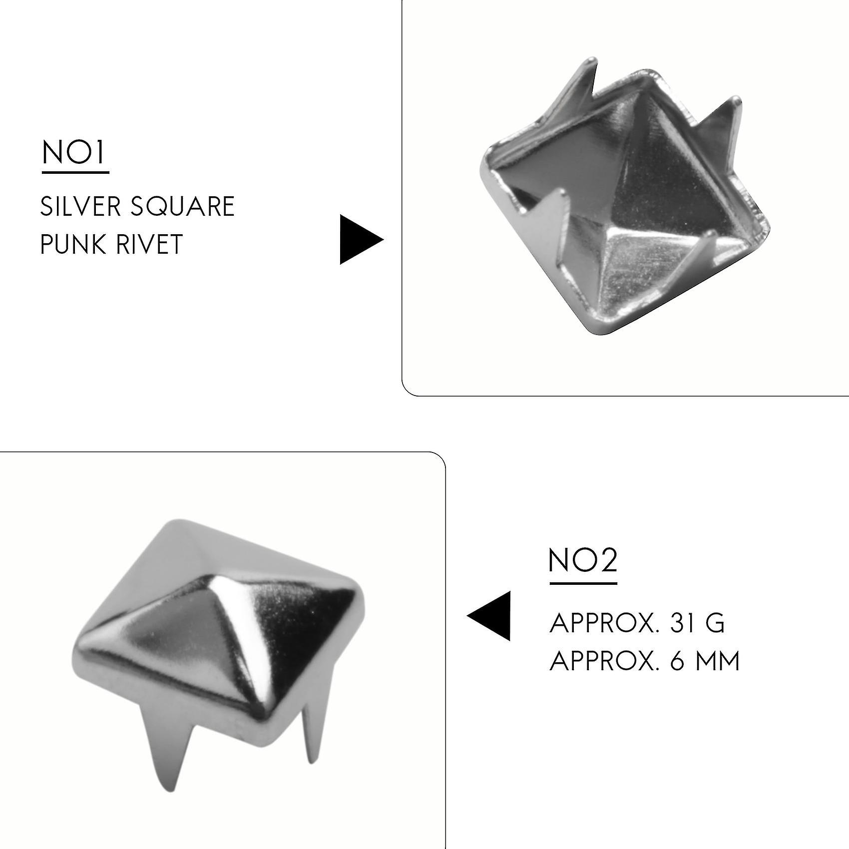 200 Pcs Copper 6 Mm Silver Pyramid Studs Pyramids Rivets Decoration ...