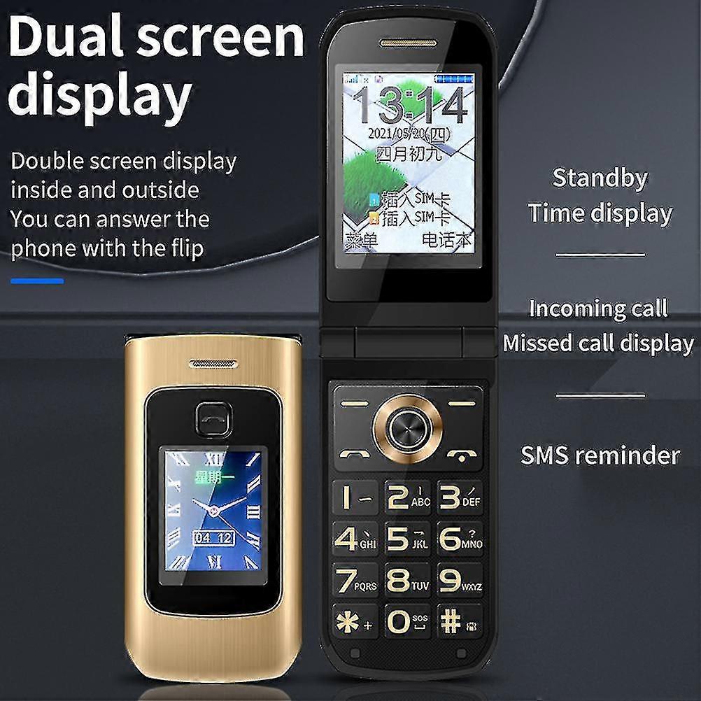 Dual Screen Flip Mobile Phone for Elderly with Big Button and Large ...