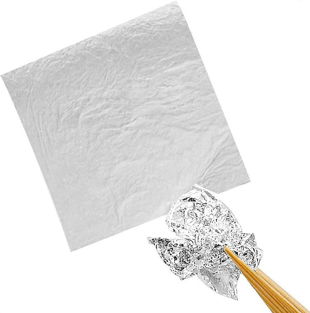 30 Pcs 24k Edible Silver Leaf Sheets, 2.4x2.4inch Edible Silver Leaf ...