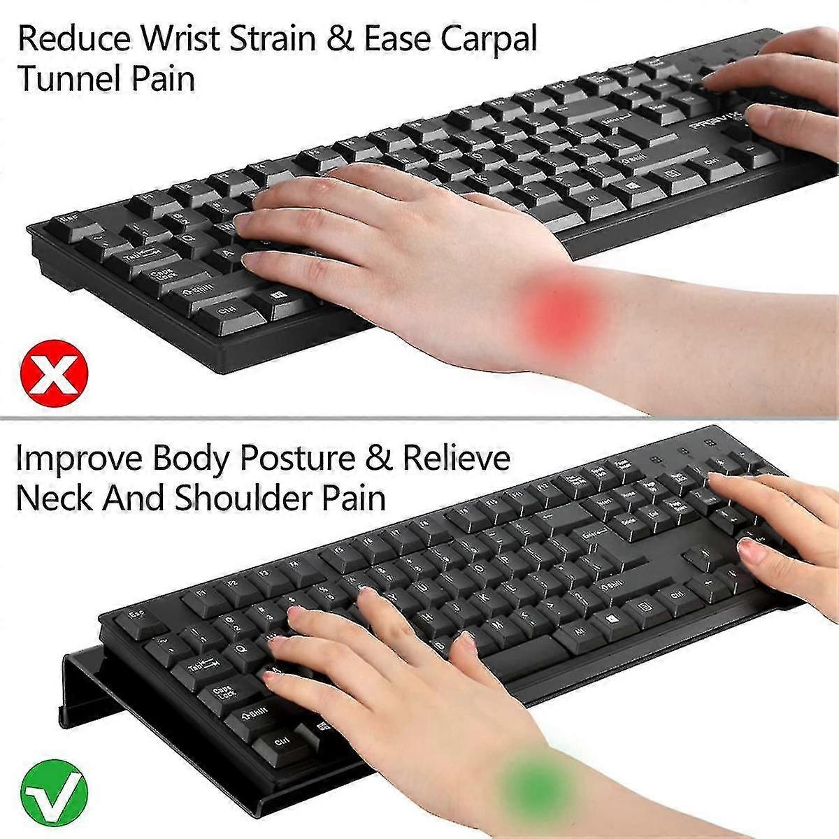 Acrylic Computer Keyboard Stand compatible with Desk, Keyboard Riser ...