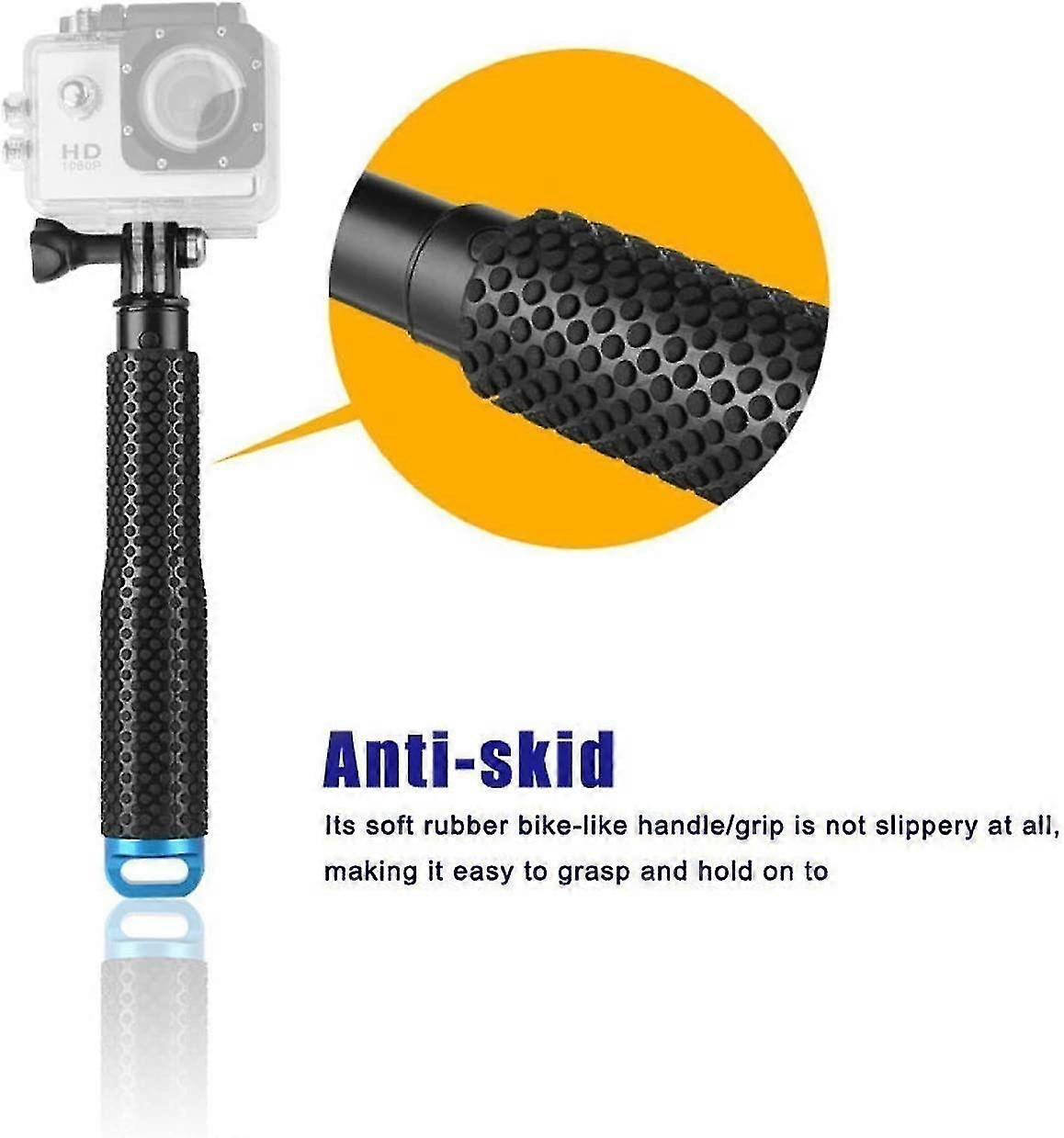Rubberized Aluminum Hand Grip Waterproof Selfie Stick Extendable ...