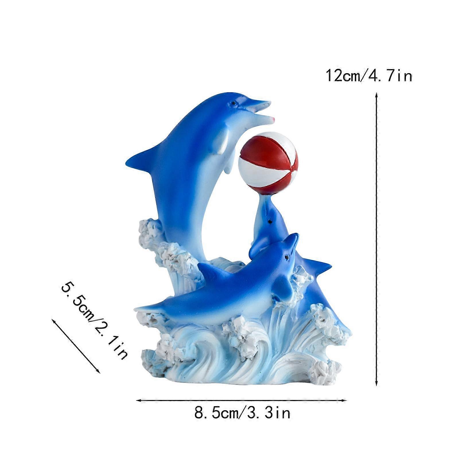 Dolphin Statue Figurine Resin Figure Ornament Farmhouse Sea Animal ...