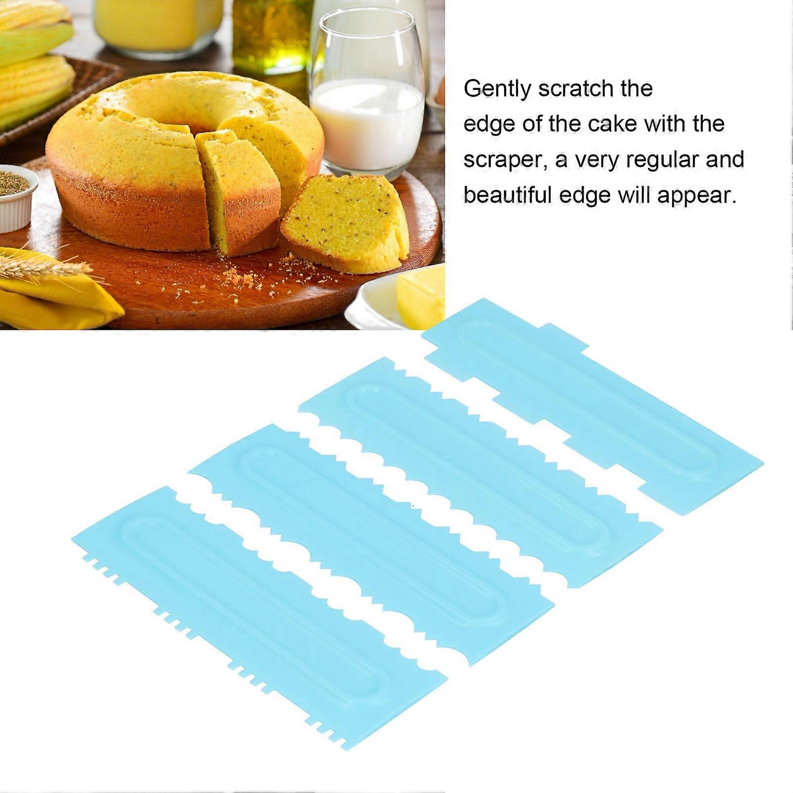 Cake Scraper Set of 4 Packs, Decorating Comb and Icing Smoother Tool ...