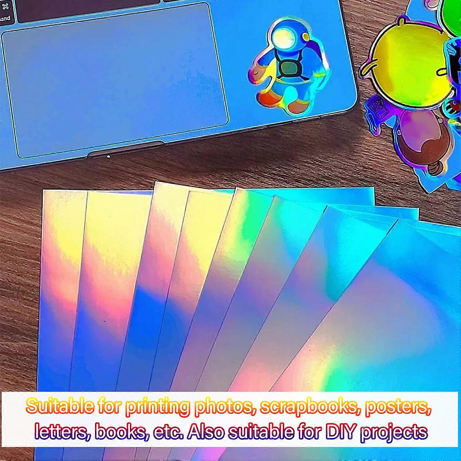 22 Sheets A4 Printable Holographic Sticker Paper Waterproof Inkjet ...