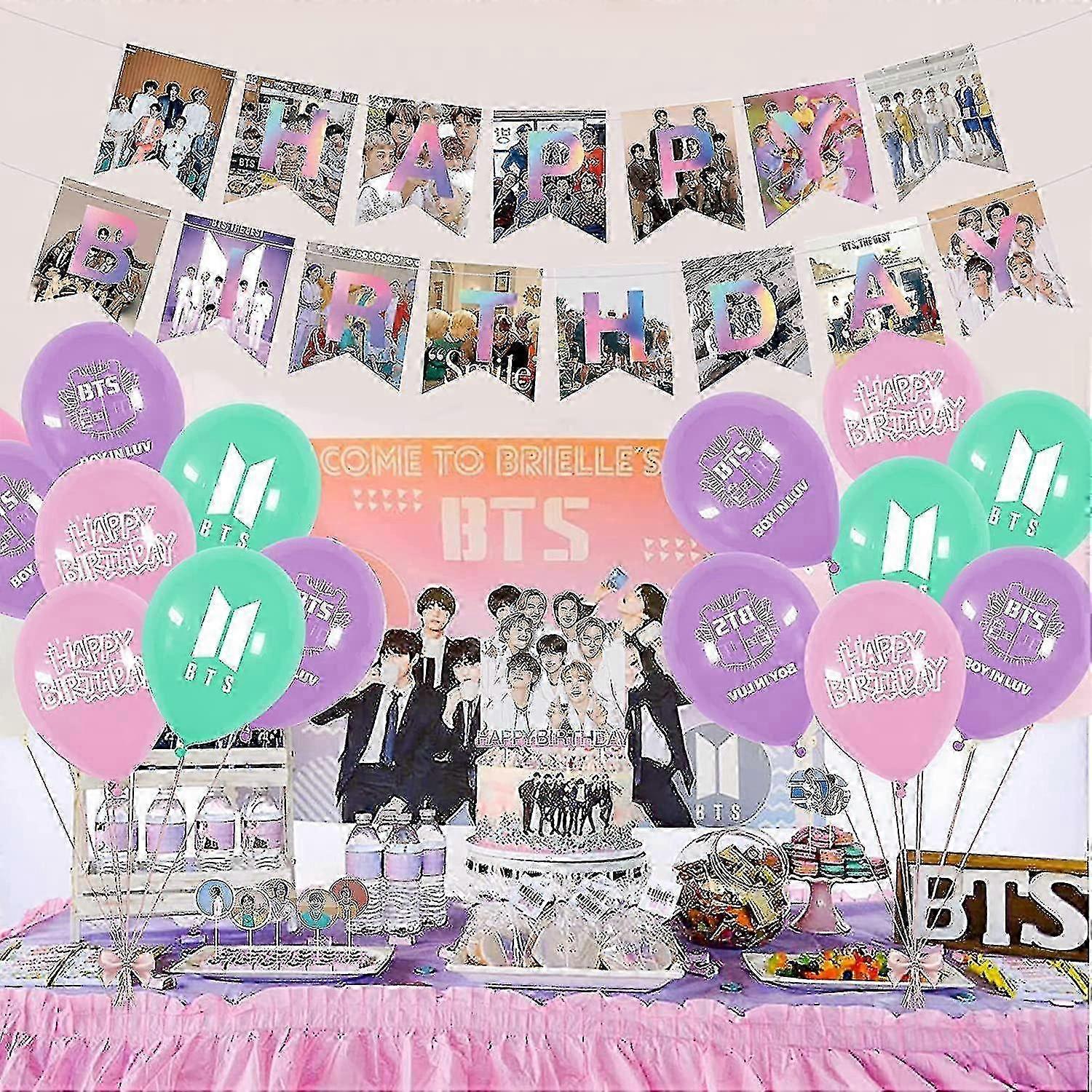 Bts Birthday Party Decorations, Kpop Birthday Supplies For Bangtan Boys ...
