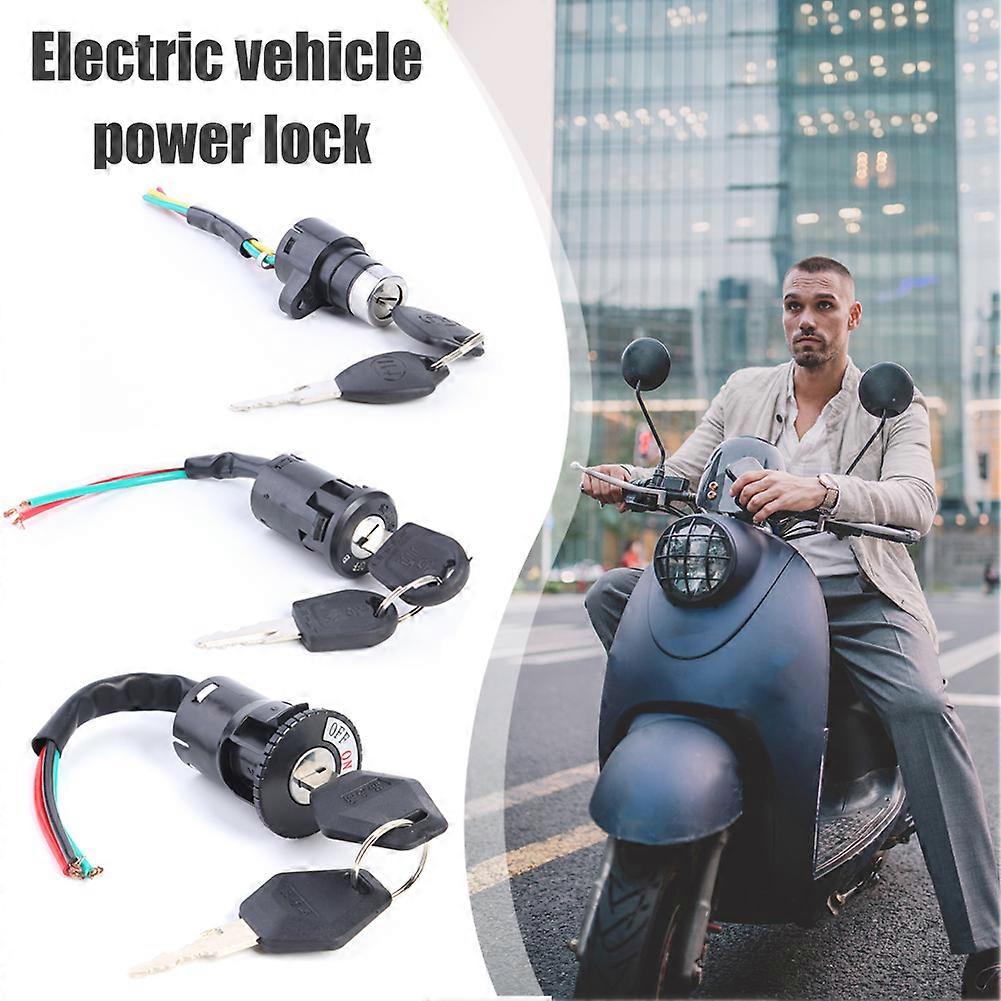 Ignition Switch Key Power Lock Universal Electric Bicycle Biking ...