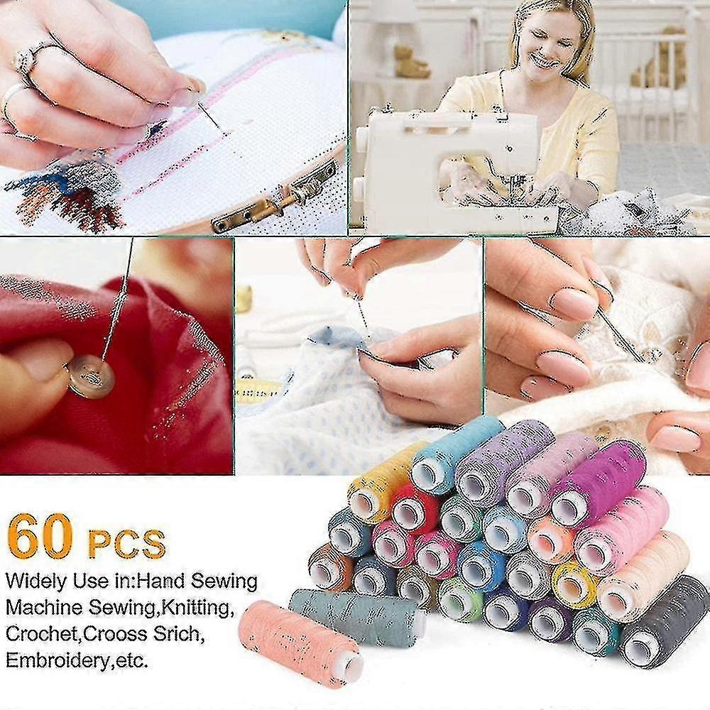 Sewing Thread Set 60 Color 250yd Each Spool Polyester Thread Kit ...