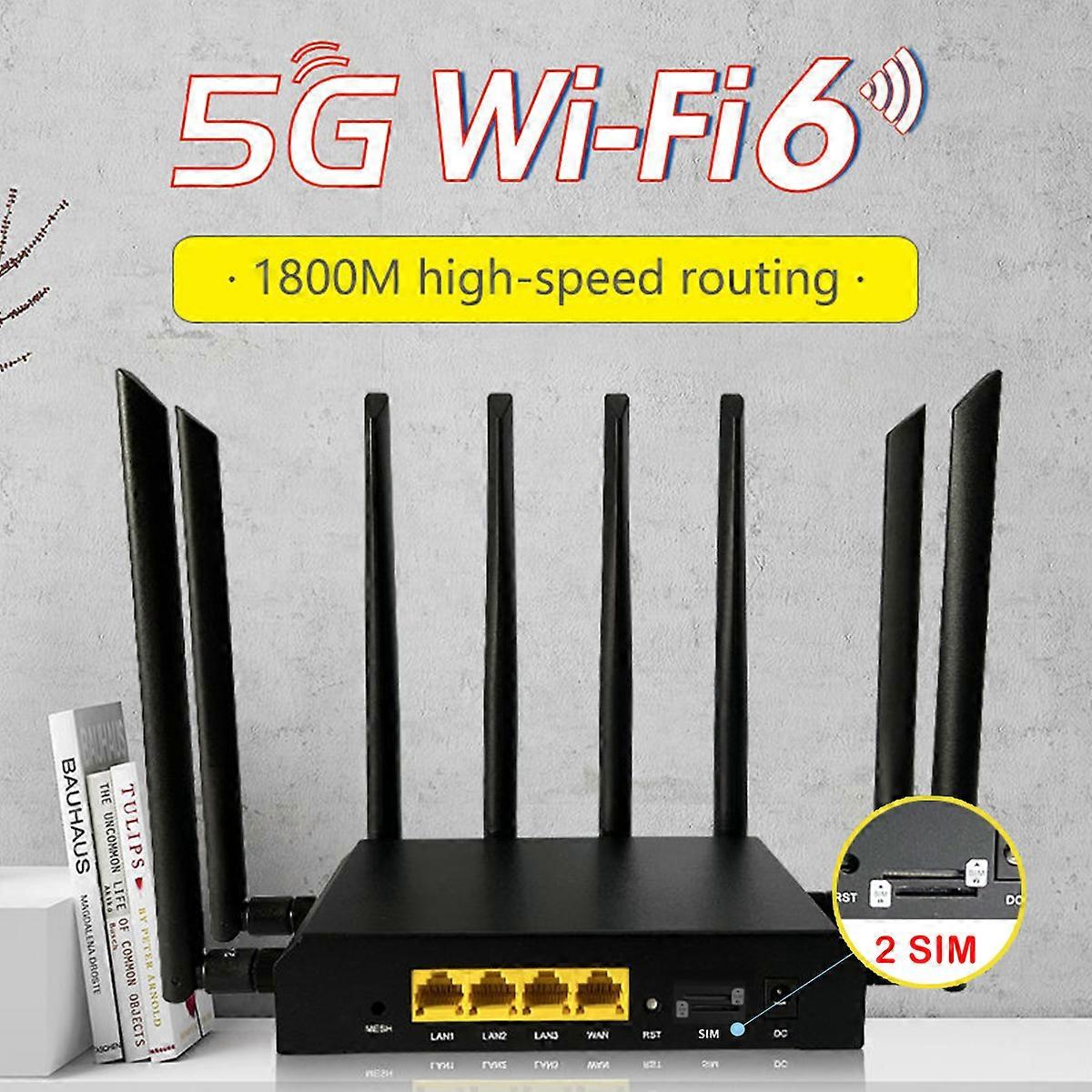 Dual SIM Card 5G Router 1800Mbps Openwrt Firmware Wifi6 Mesh 3*1000Mbps ...