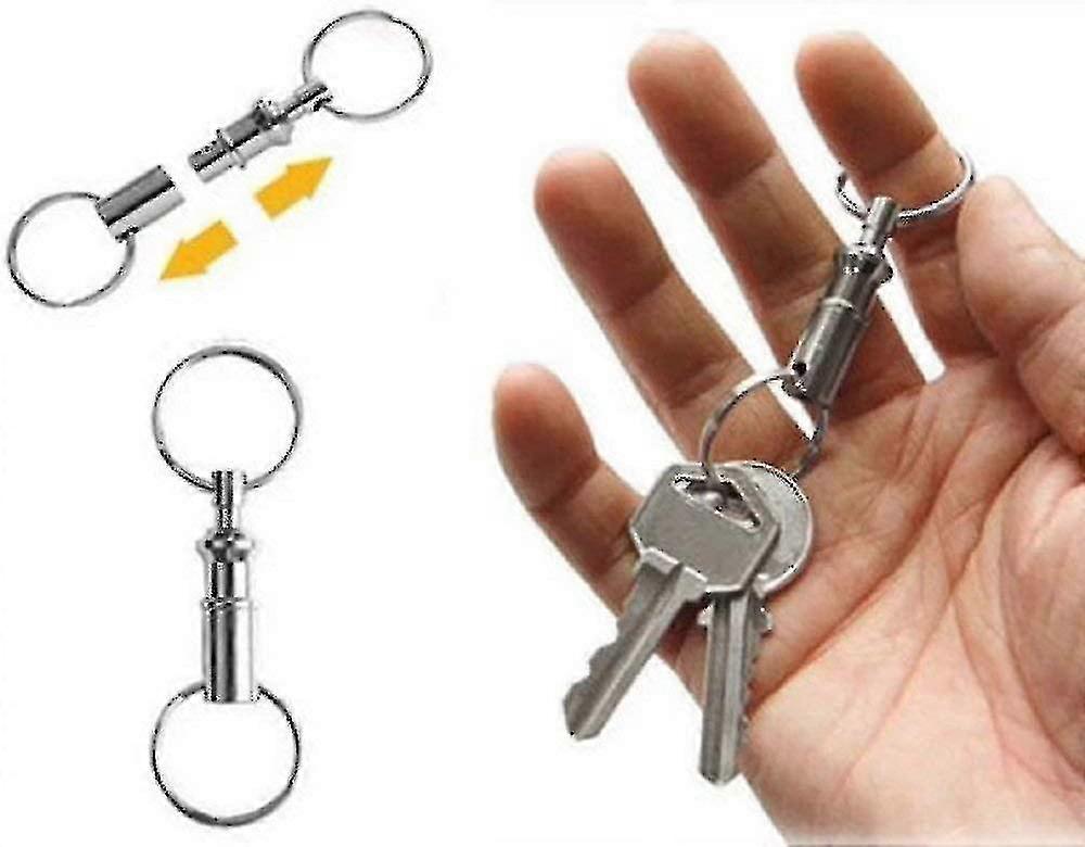 3 Pack Quick Release Detachable Pull Apart Key Rings Keychains,double ...