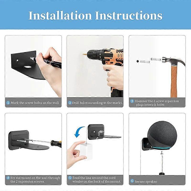 Wall Mount For Amazon Alexa Echo 4 4th Gen Space-Saving Solution Metal ...