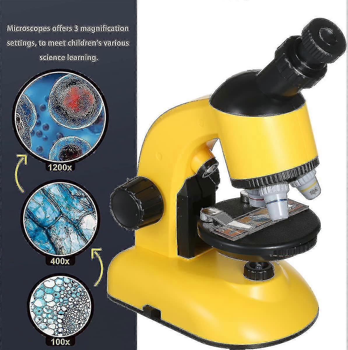 Microscope For Children, 40x-1200x Magnification Led Microscope Kit For ...