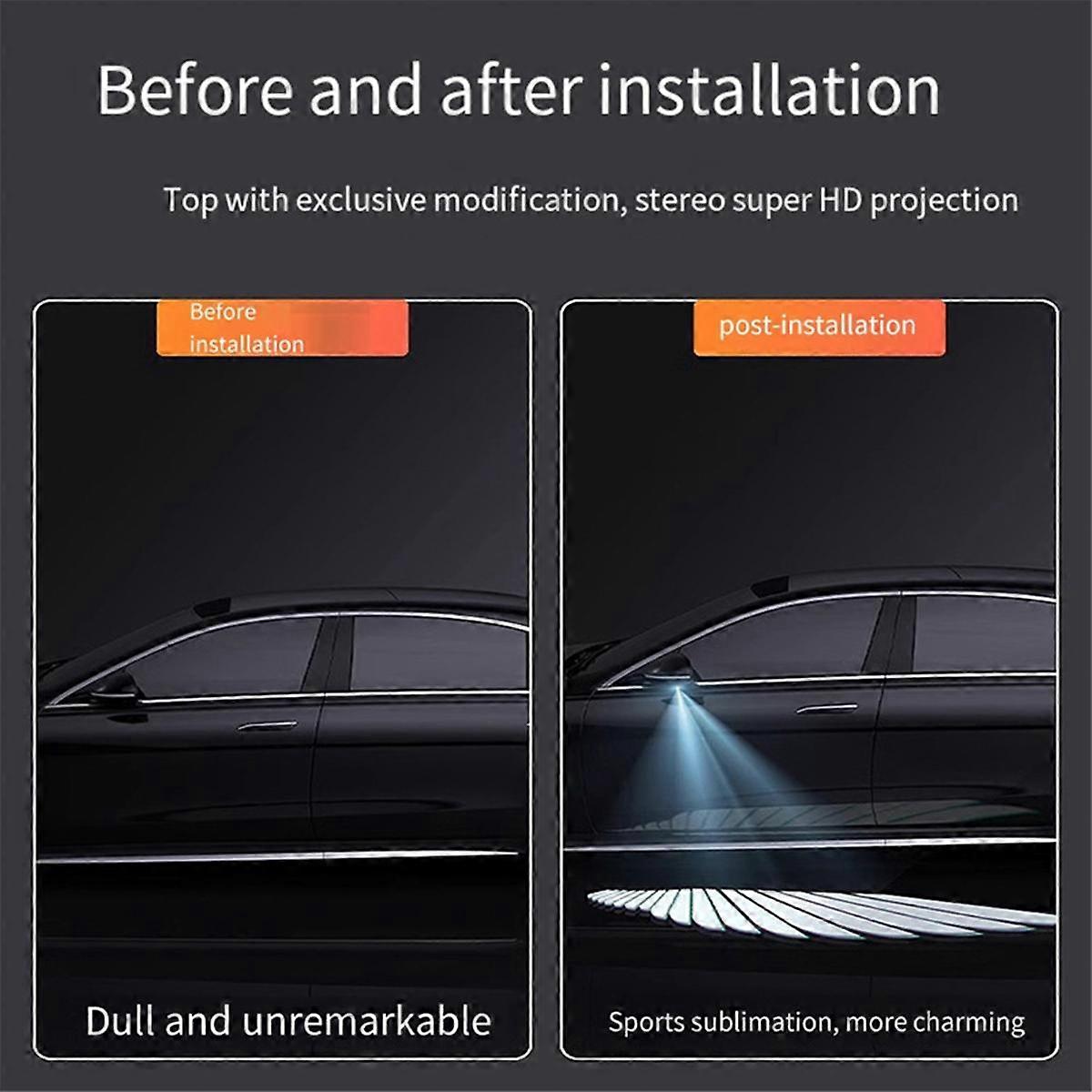 Car LED Decorative Lights Welcome Lights Angel Wing Ambient Lights Wing ...