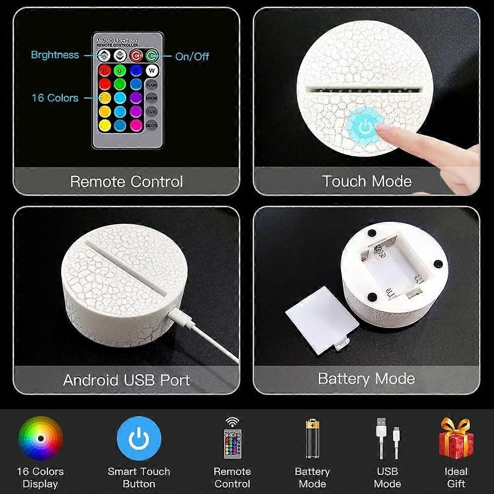 Tokyo Ghoul 3D Illusion LED Lamp Three Patterns 16 Colors RGB Remote ...