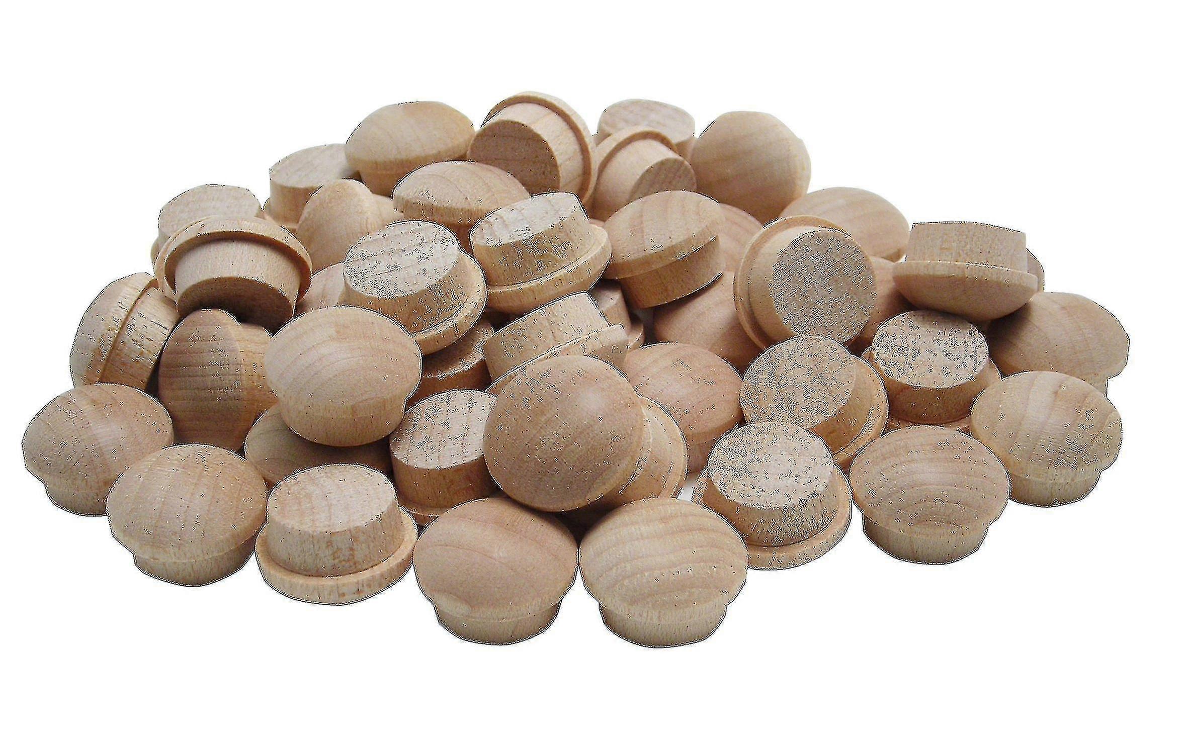 100pcs Round Wood Button Plugs Wooden Screw Covers For Screw Holes ...