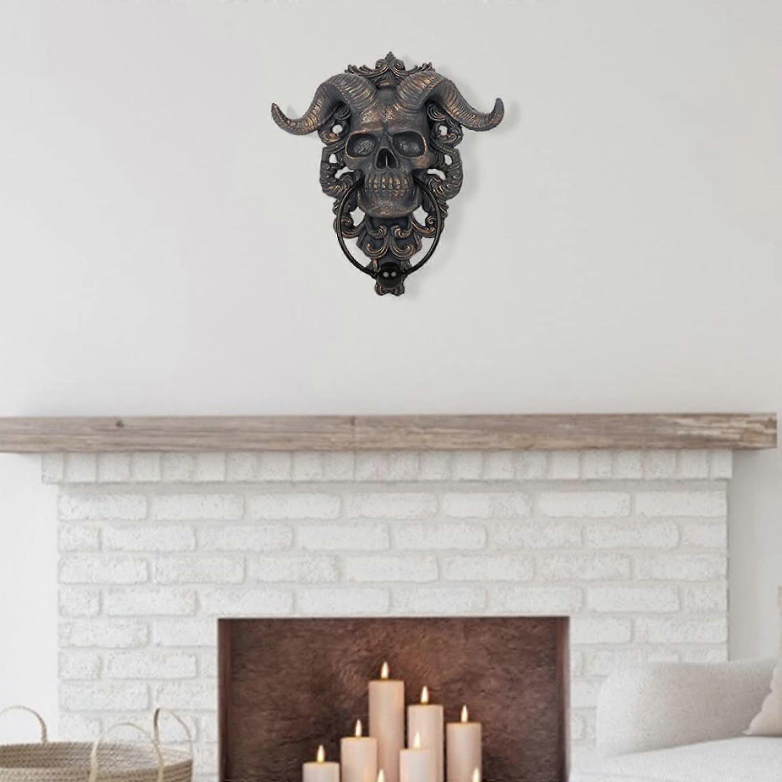 Sabbatic Goat of Horned God Skull Hanging Door Knocker, Diabolical ...