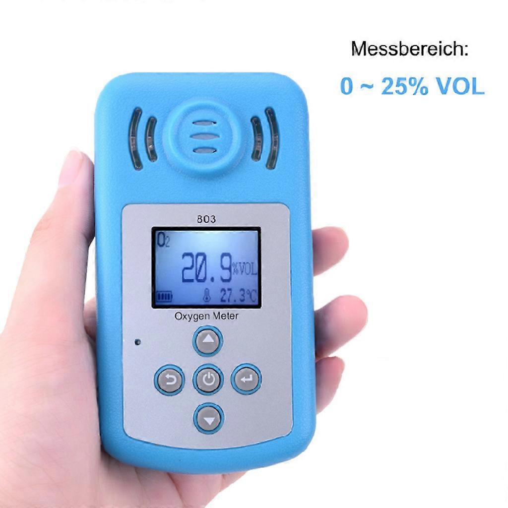 Handheld Oxygen Meter LCD Sound Light Vibration Alarm O2 Concentration ...