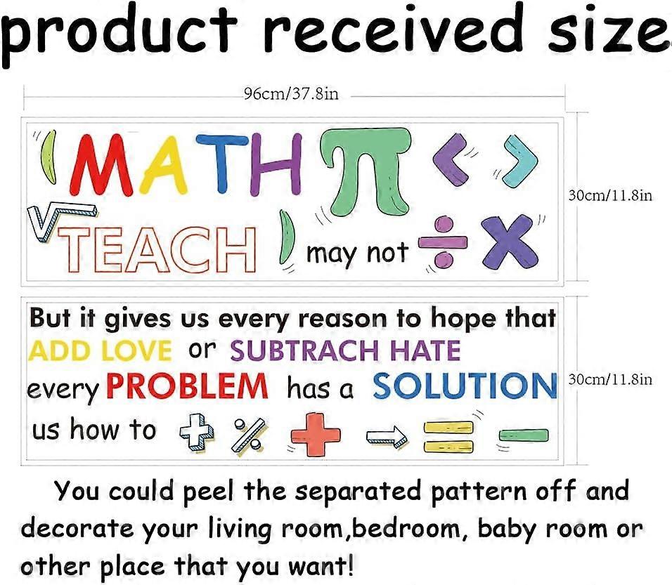 Math Wall Sticker Colorfu Math Signs Vinyl Wall Decals Motivational ...
