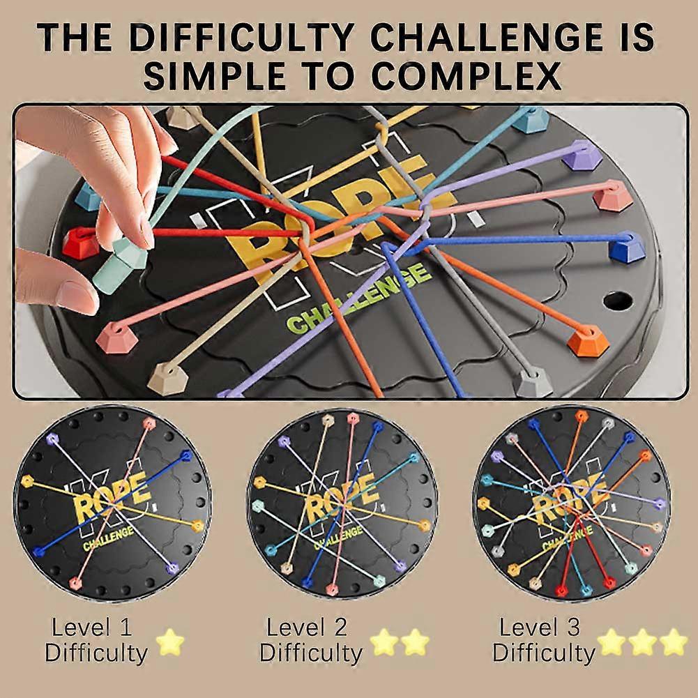 Brainy Knots Rope Untangling Puzzle, 8.3" Logic Board Game with 18 ...