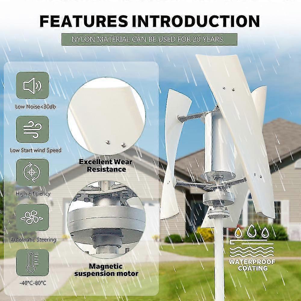 2000w Vertical Axis Wind Turbine 48v Alternative Energy Generator 220v ...