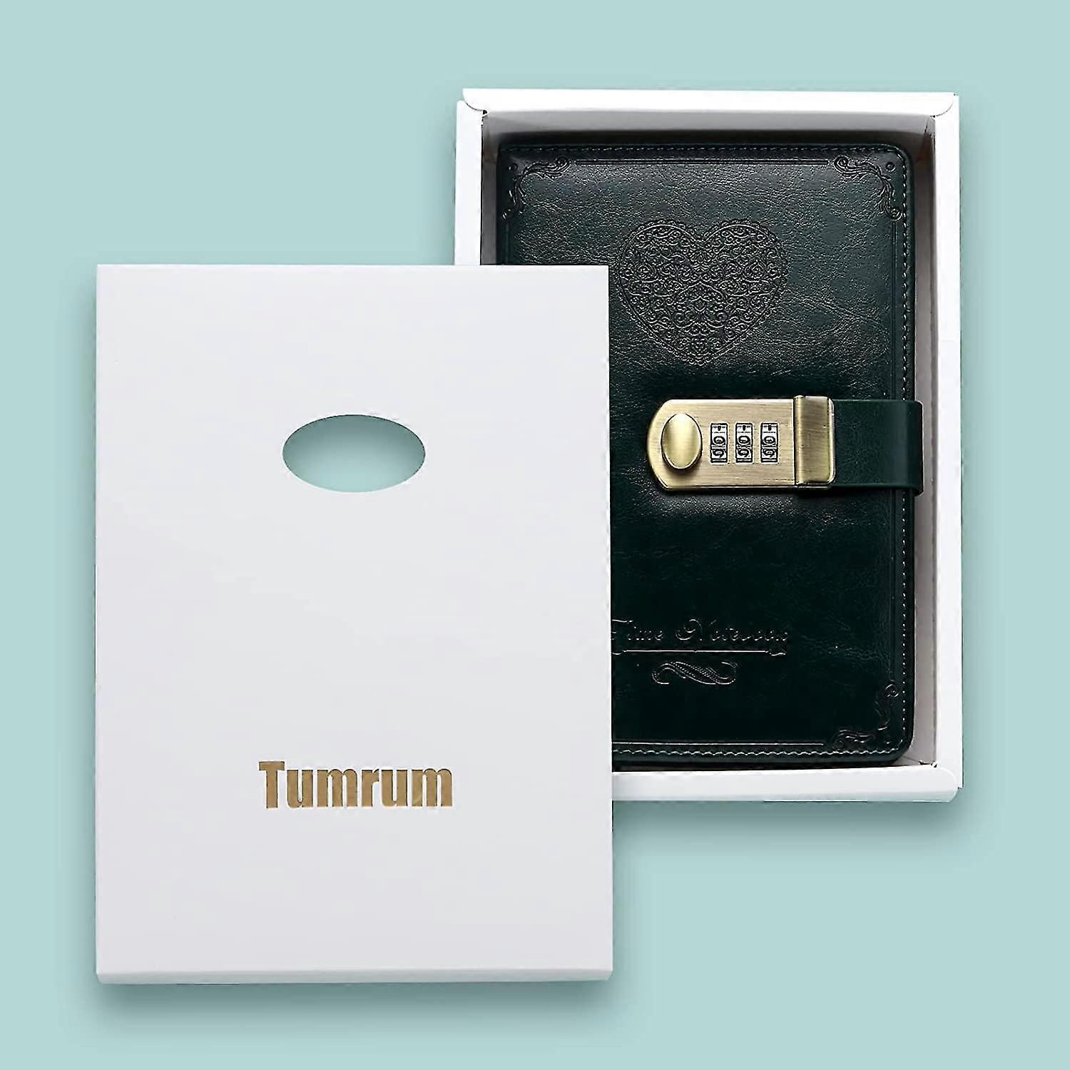 Locking journal for women - Leather secret diary with combination lock ...
