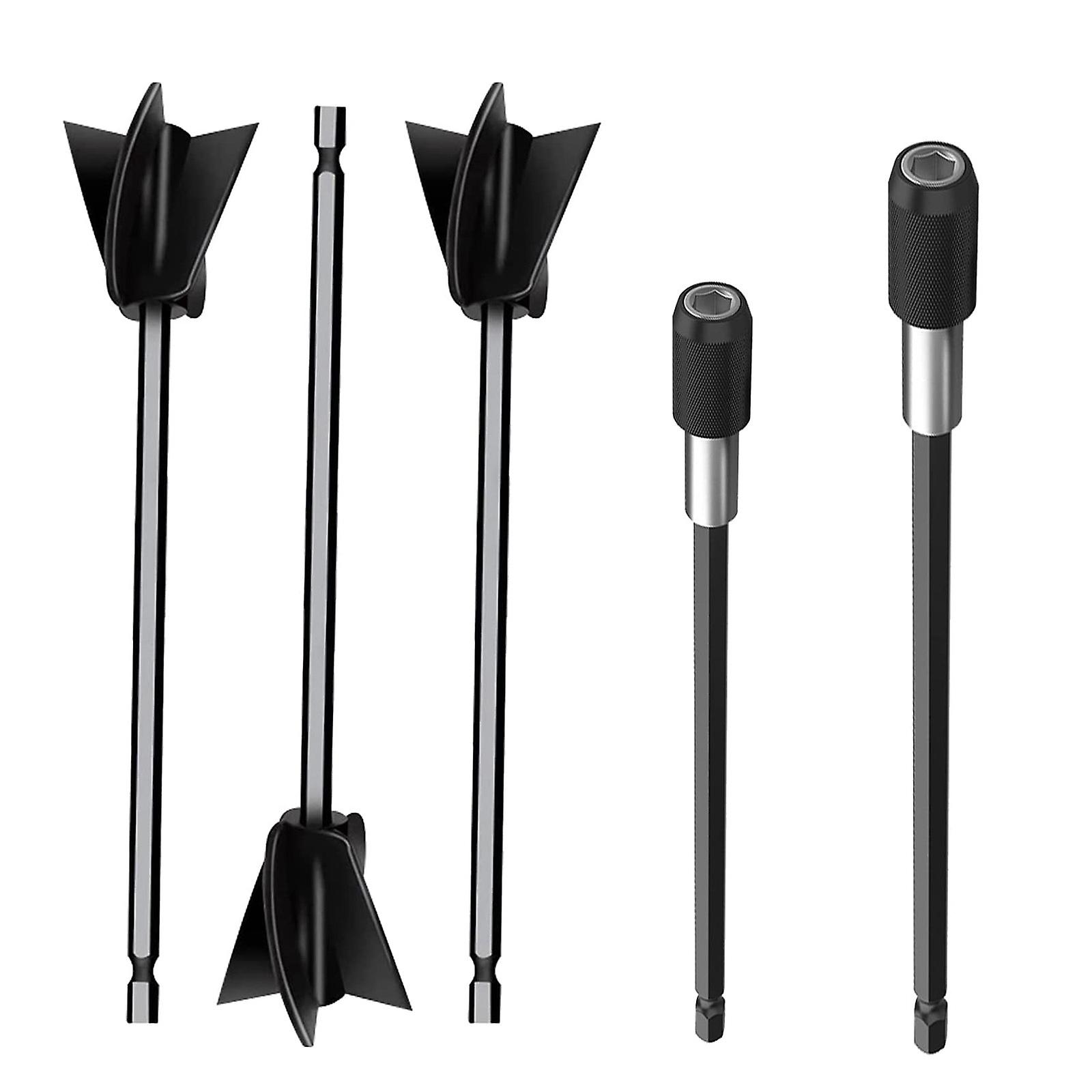 3pcs Epoxy Resin Paddle Stirrer for Drill Bit with 2pcs Extension Rod ...