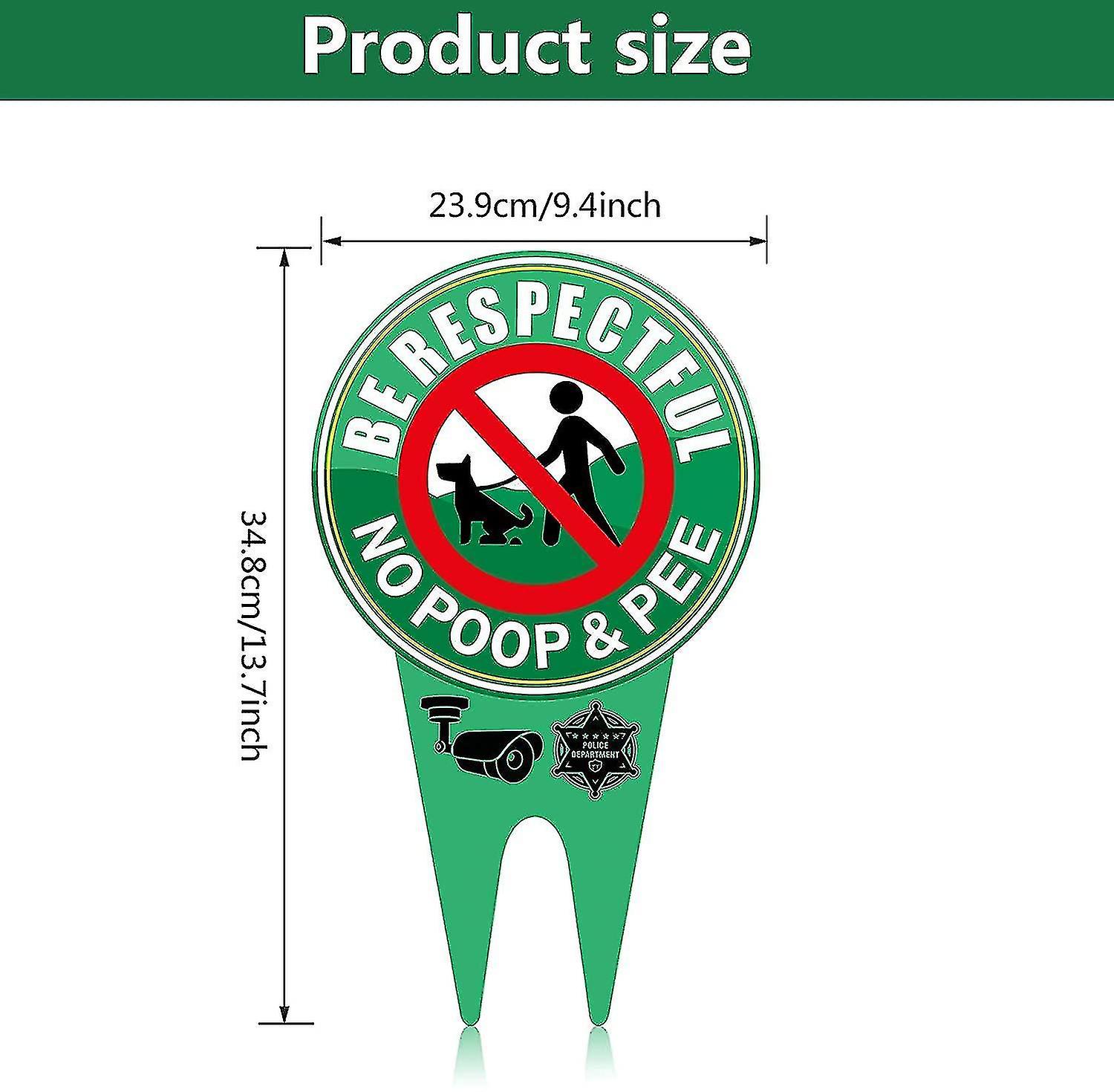 2pcs No Poop Dog Signs For Yard Garden, No Pooping Dog Sign Yard Sign ...