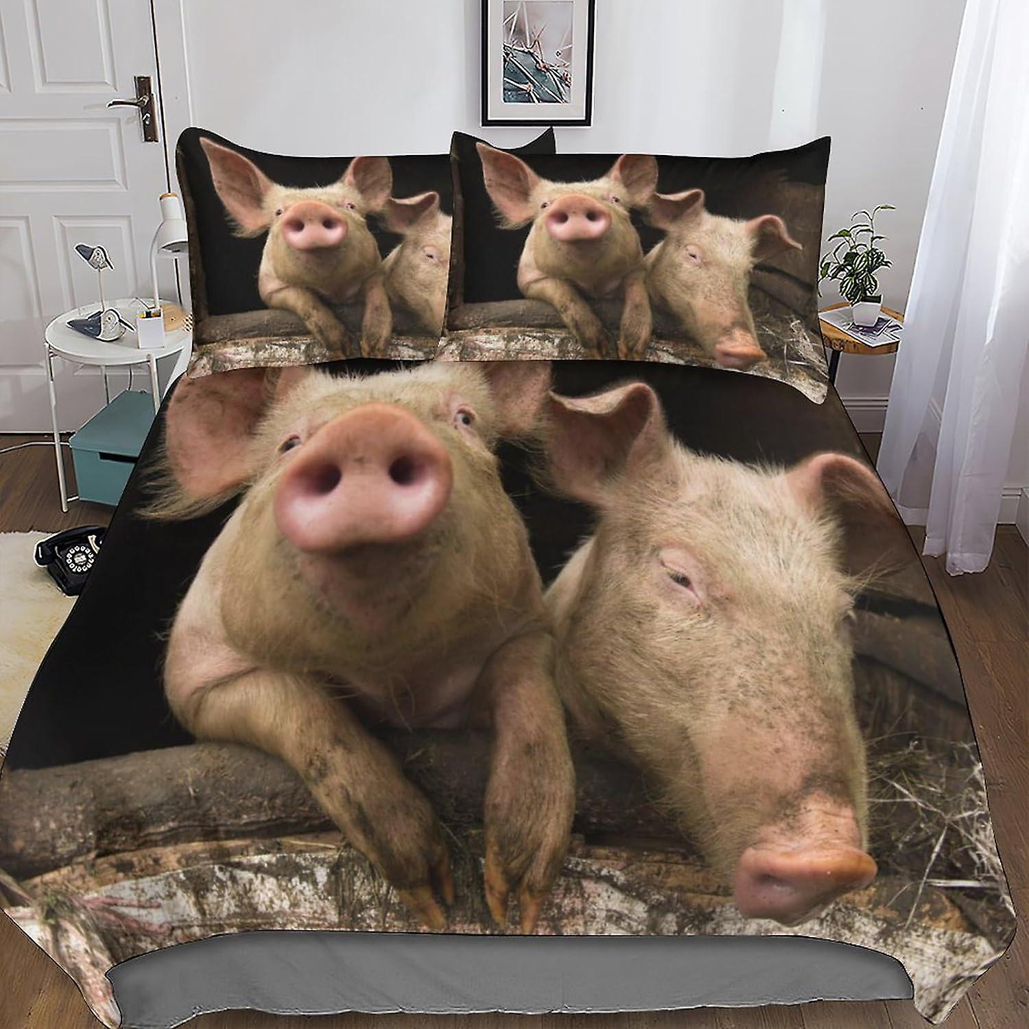 PACUM Pig Swine Duvet Cover Set 3D Printed Decorative Bedding Cute ...
