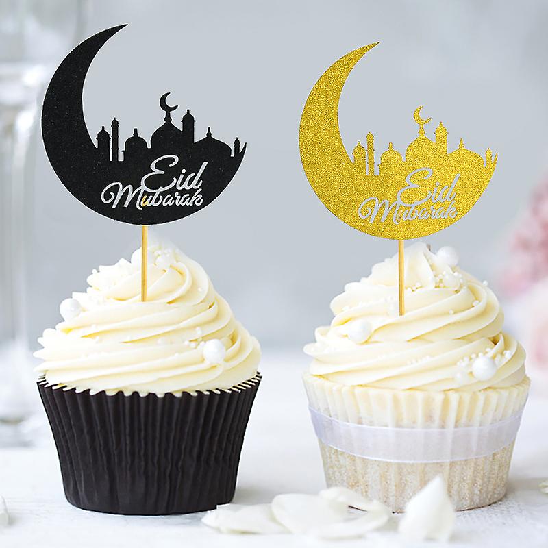 2023 Eid Mubarak Ramadan Moon Cupcake Topper Paper Cake Topper Islamic ...