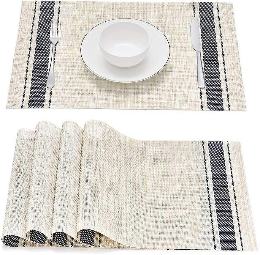 Smeala Placemats Set of 4, Heat Resistant Table Mats & Stain Resistant ...