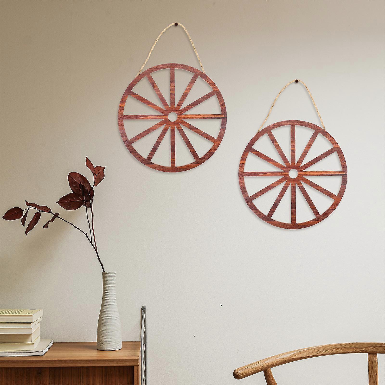 2pcs Wagon Wheel Decor Wooden Wagon Wheel Wall Decor Vintage Wagon ...