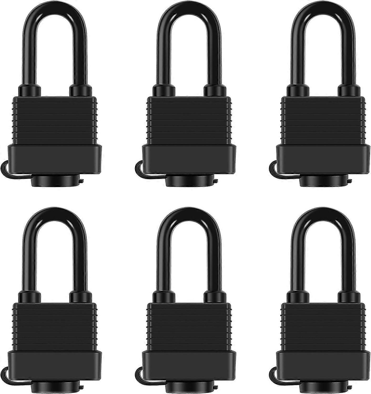 6Pcs Waterproof Padlocks with 12 Steel Keys 1-9/16inch Wide Anti-Theft ...