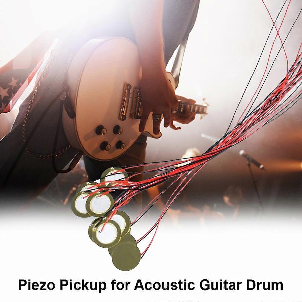 15pcs Piezo Pickup 20mm Piezo Amplifiers Discs Piezo Disc Transducer Contact Microphone Trigger ...