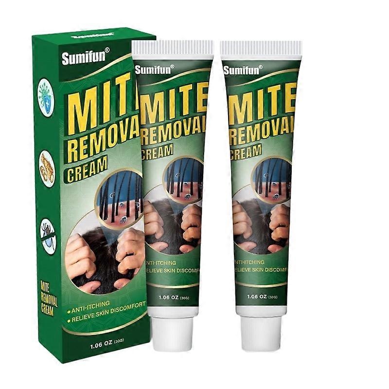 2Pcs New Mite Removal Ointment Anti-Itching Scabies Kill Head Lice Skin ...