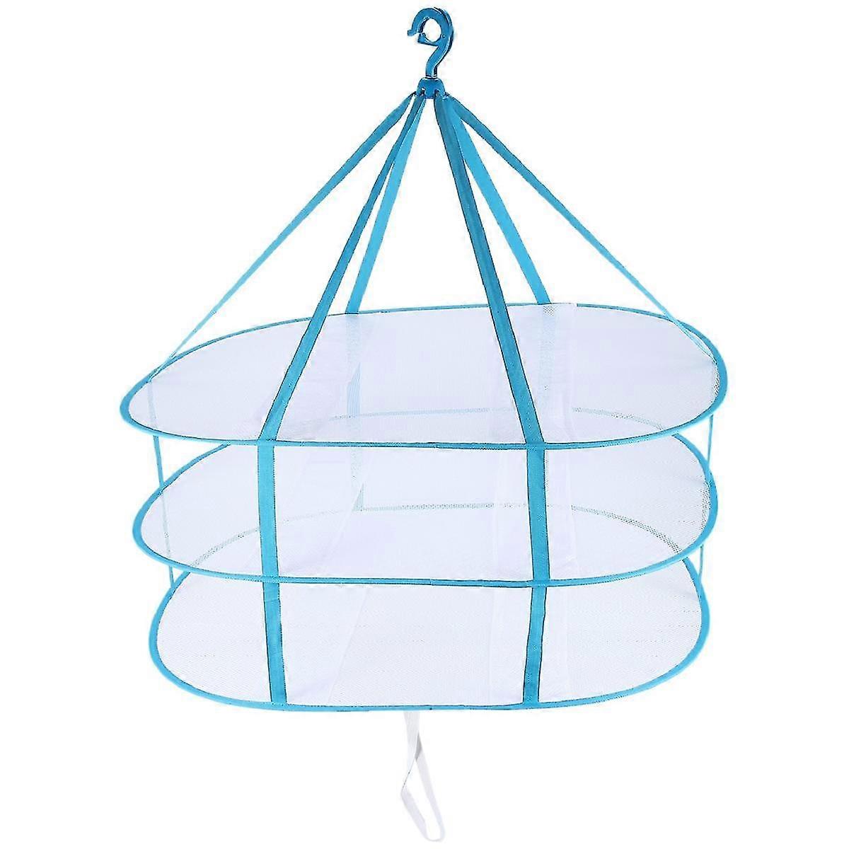 3-tier Portable Mesh Clothes Hanging Dryer, Foldable Sweater Drying ...