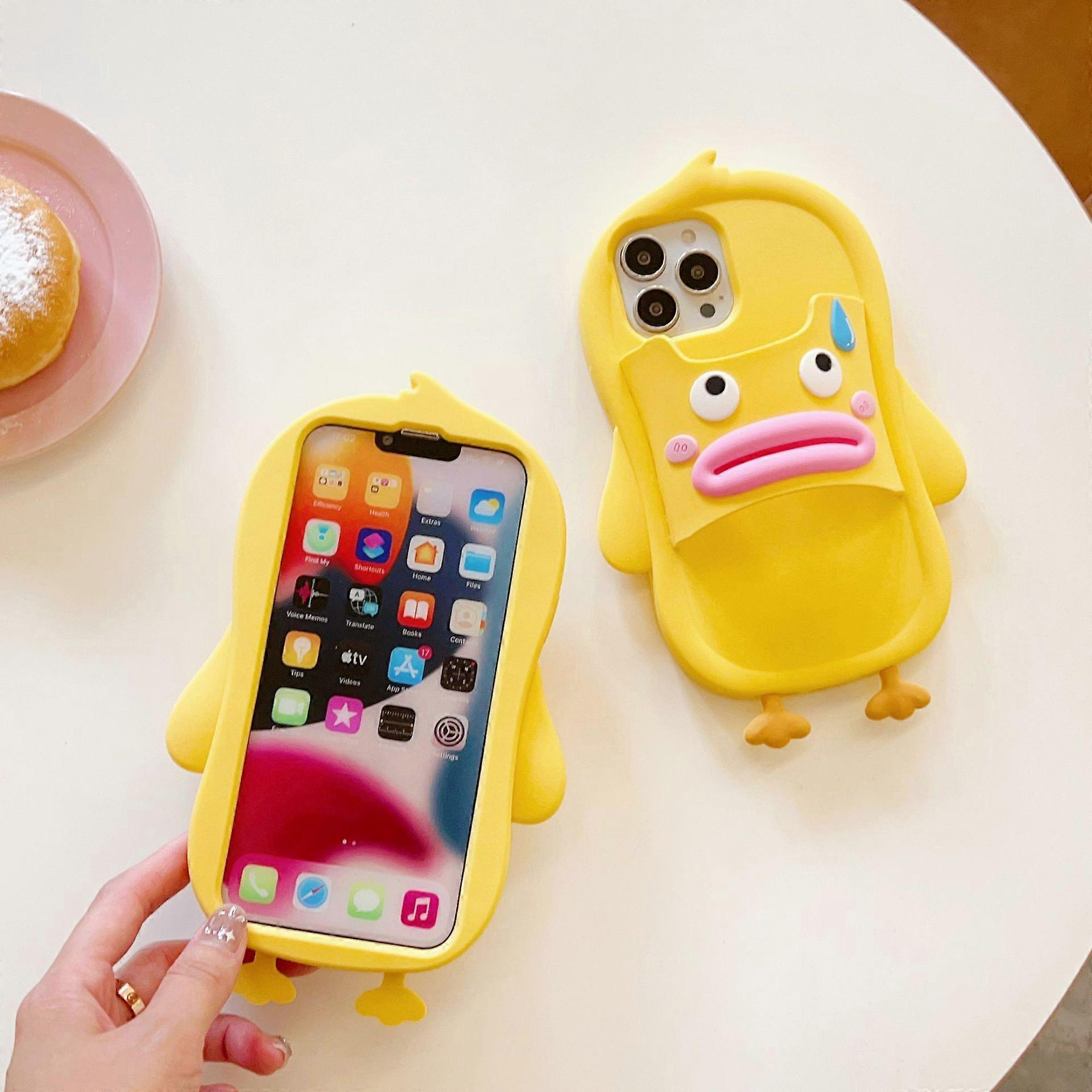 Yellow duck slippers silicone phone case-iPhone14 Pro Max | Fruugo UK