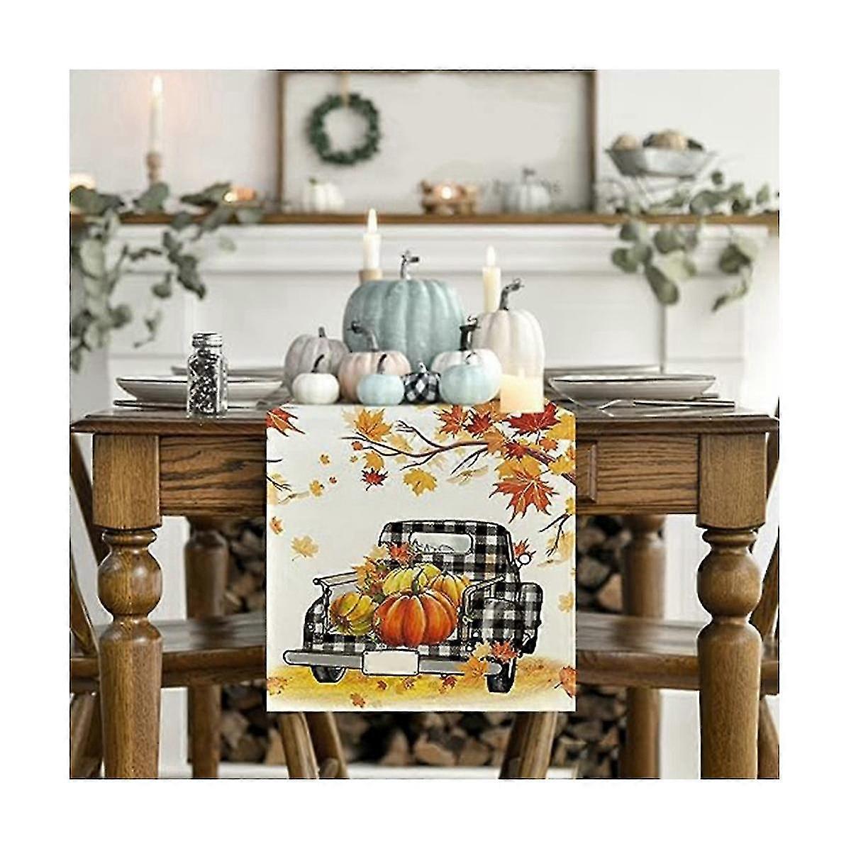 Fall Thanksgiving Tablecloth Table Runner Table Decoration Party Maple ...
