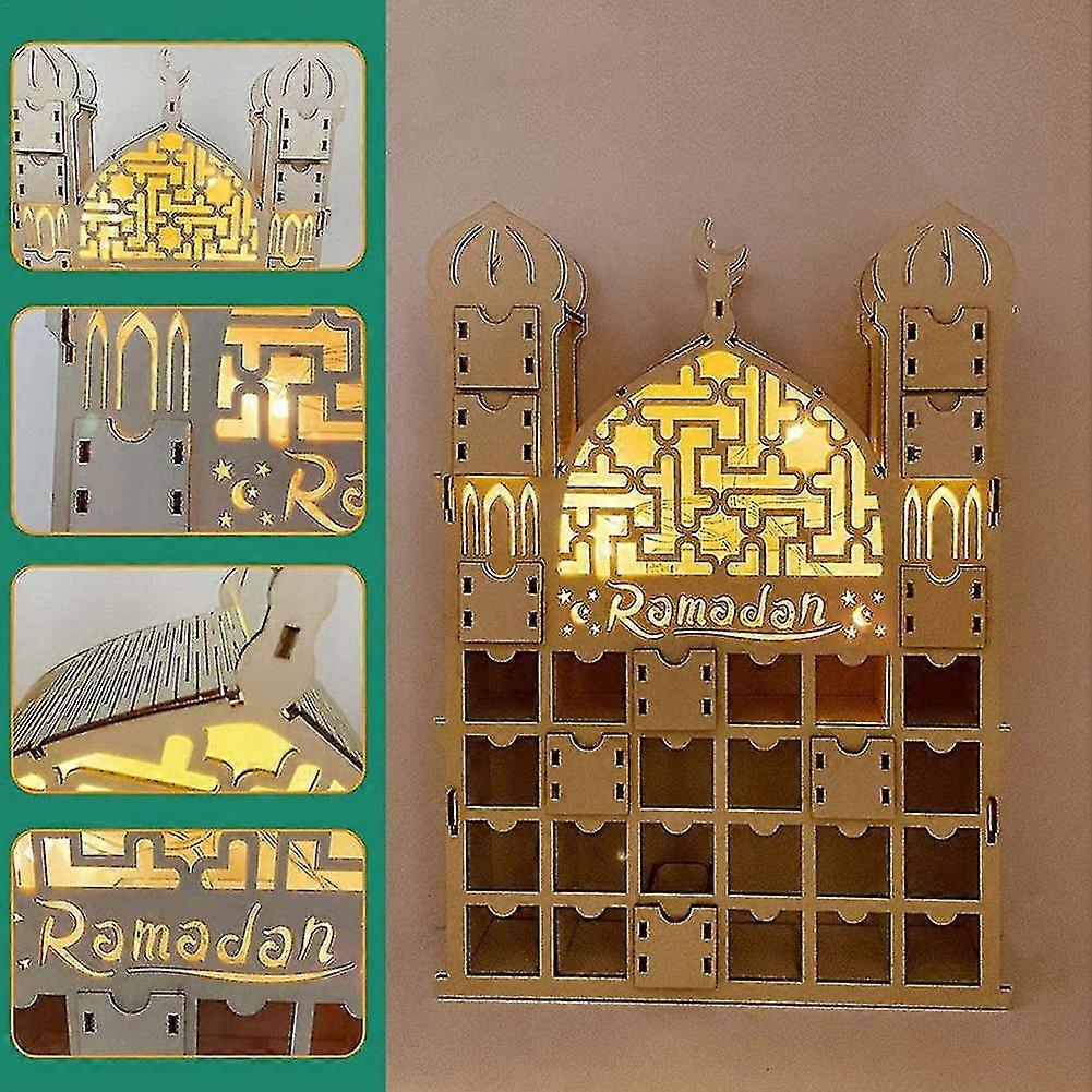 Ramadan Calendar, Wooden Reusable Calendar With 30 Drawers, Eid Mubarak ...