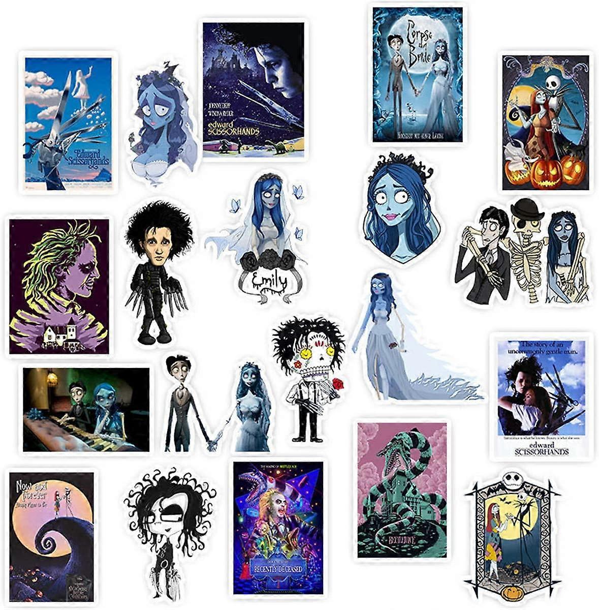 Decal Stickers 50 PCS Tim Burton Film Laptop Sticker Waterproof Vinyl ...
