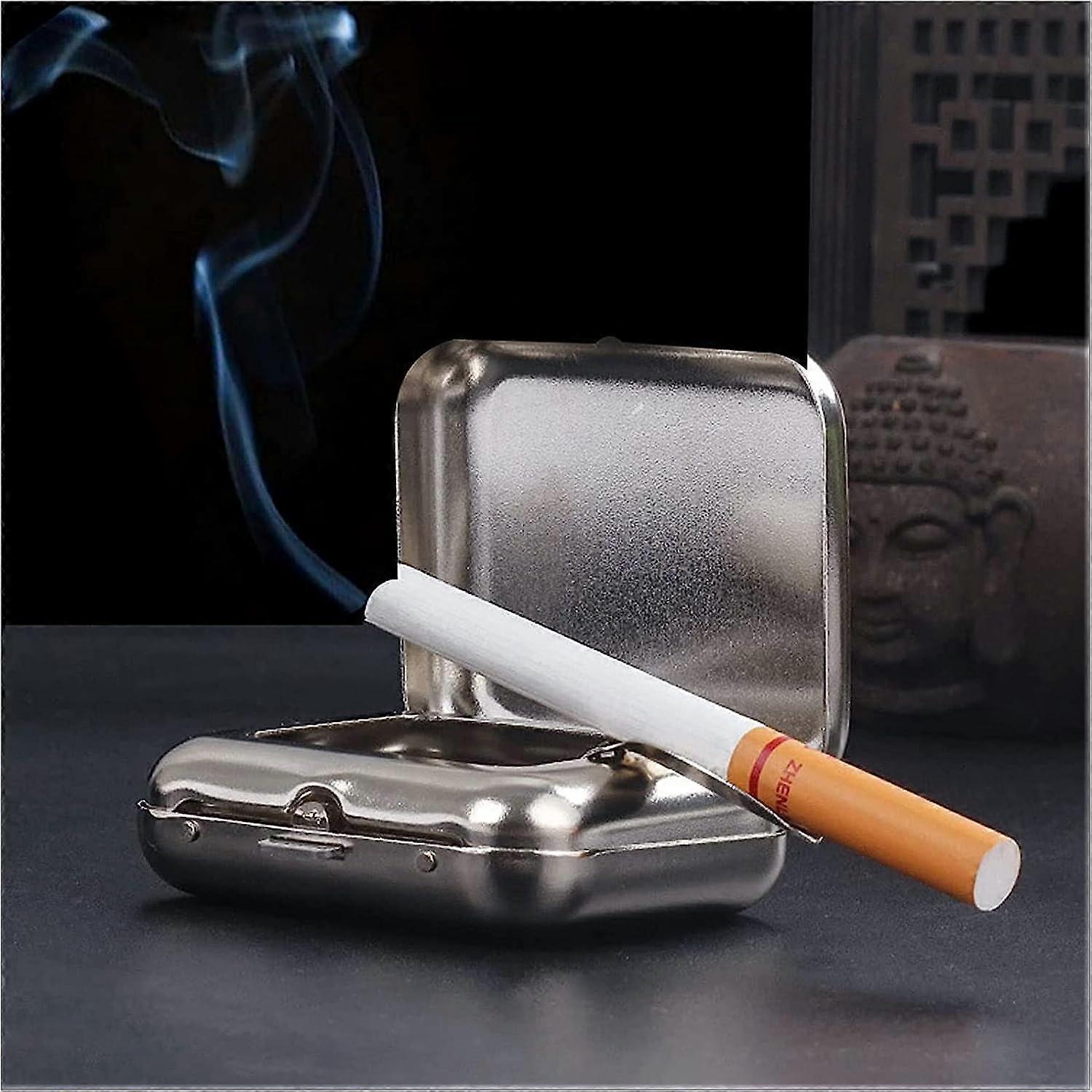 Mini Portable Ashtray, Pocket Ashtray Windproof Ashtray with Lid Square ...
