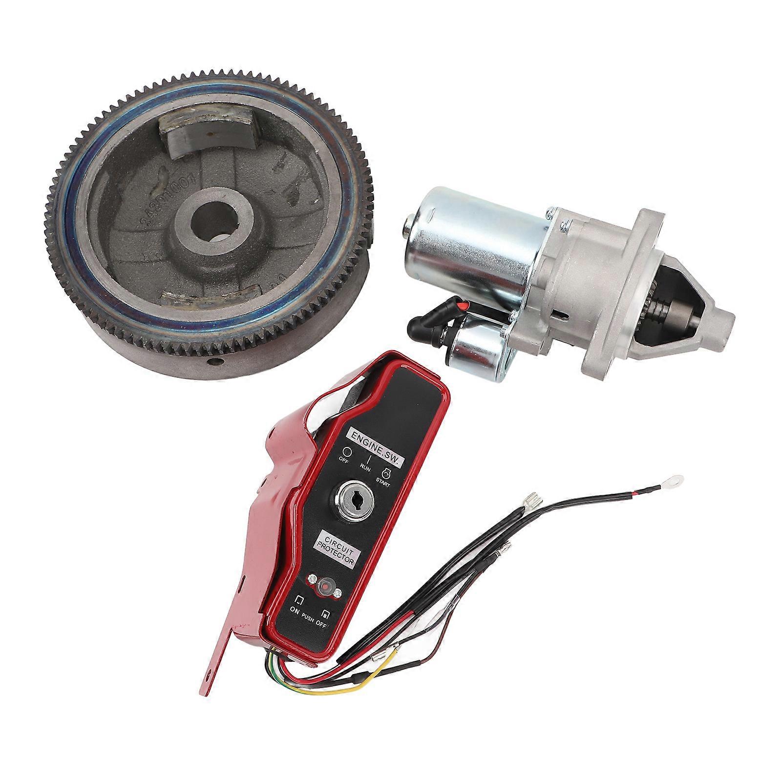 Electric Start Kit Starter Motor Flywheel Control Switch Box Electric ...
