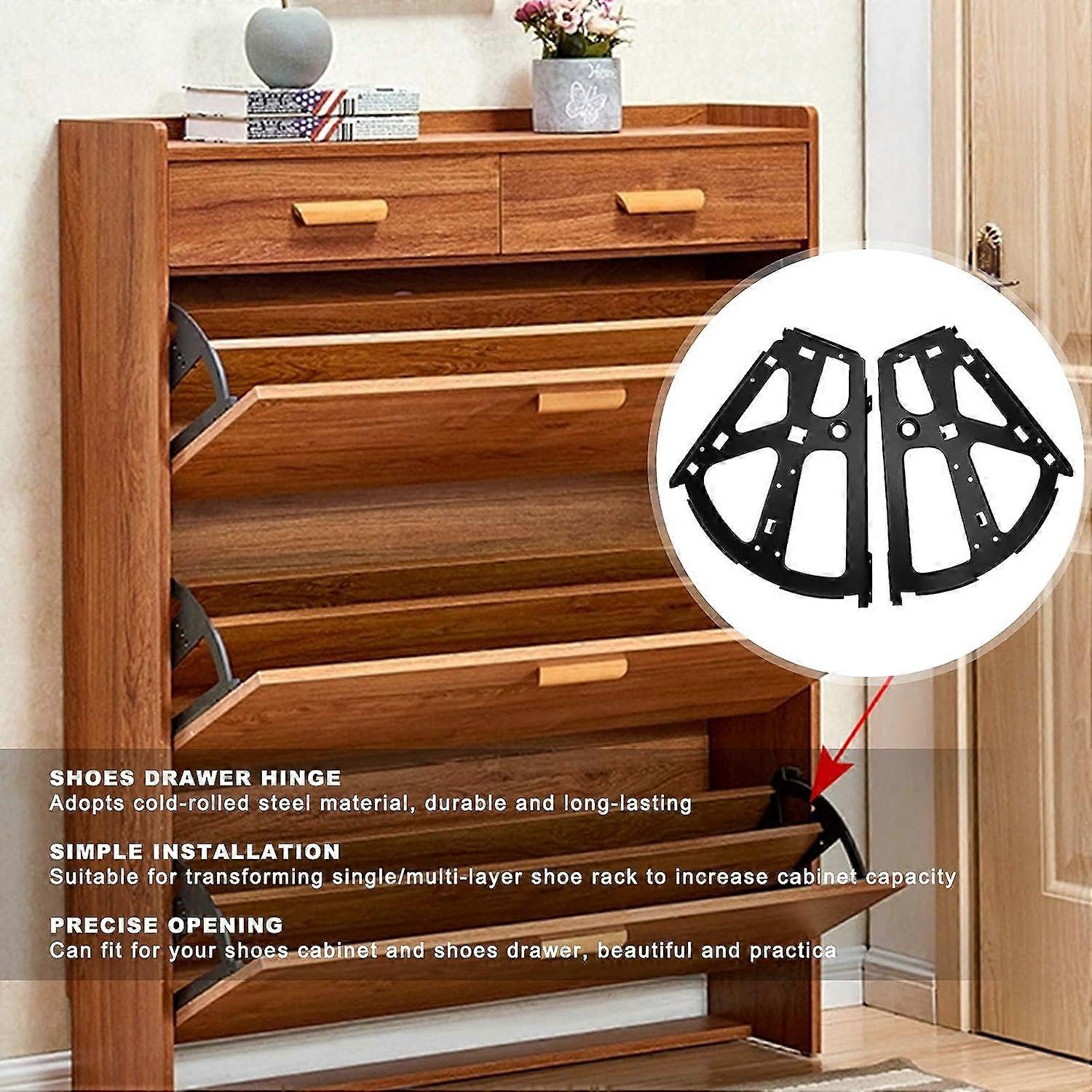 Turning Flap RackShoes Shoe Cabinet Tilting Rack Black Furniture ...