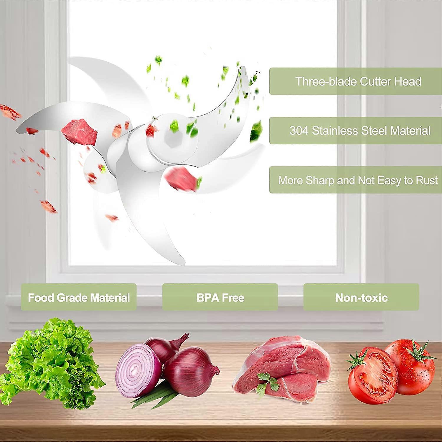 Electric Hand Mixer Food Chopper 2 in 1 Rechargeable Battery Operated ...