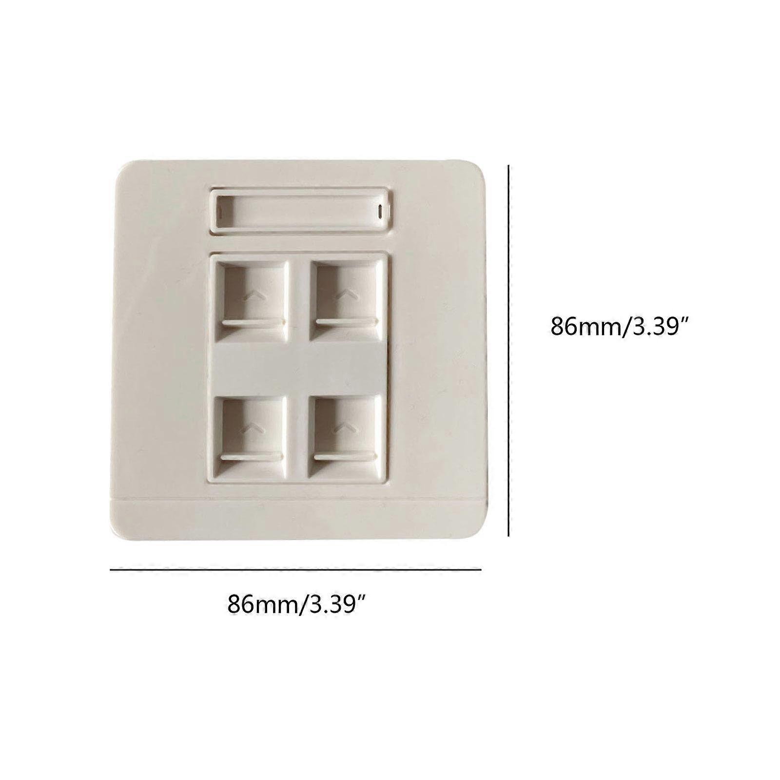 4-Port Network Wall Plug RJ45 Cat6 LAN Faceplate Gigabit Internet Jack ...