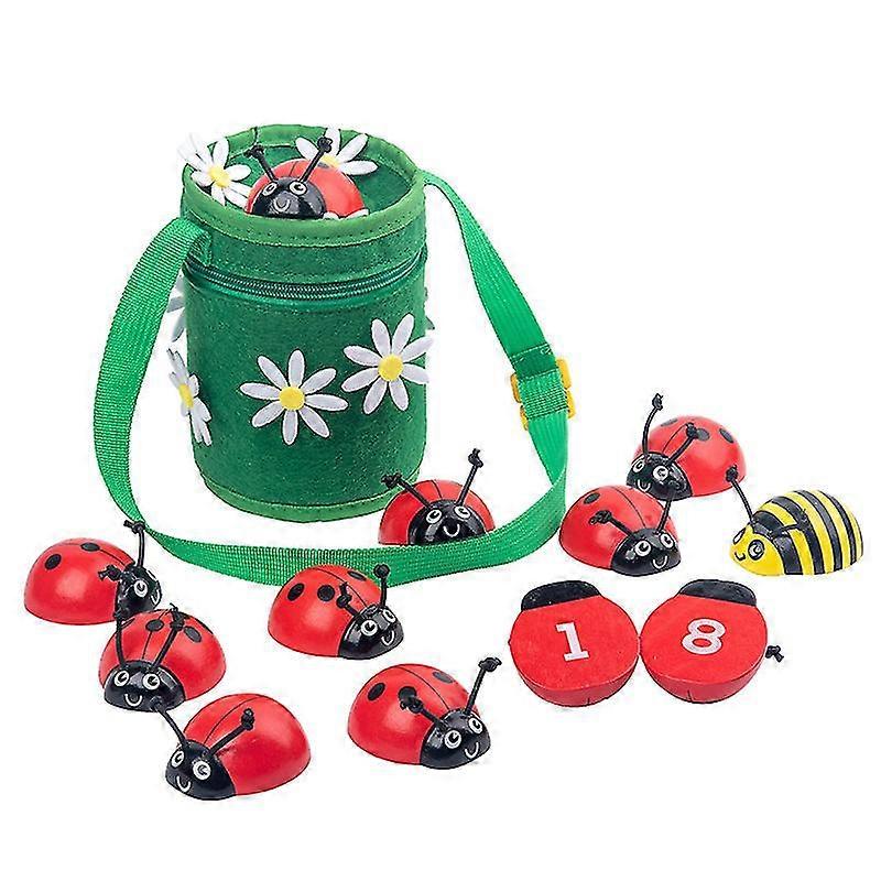0-10 Numbers Learning Counting Ladybug Wooden Educational Toys | Fruugo UK