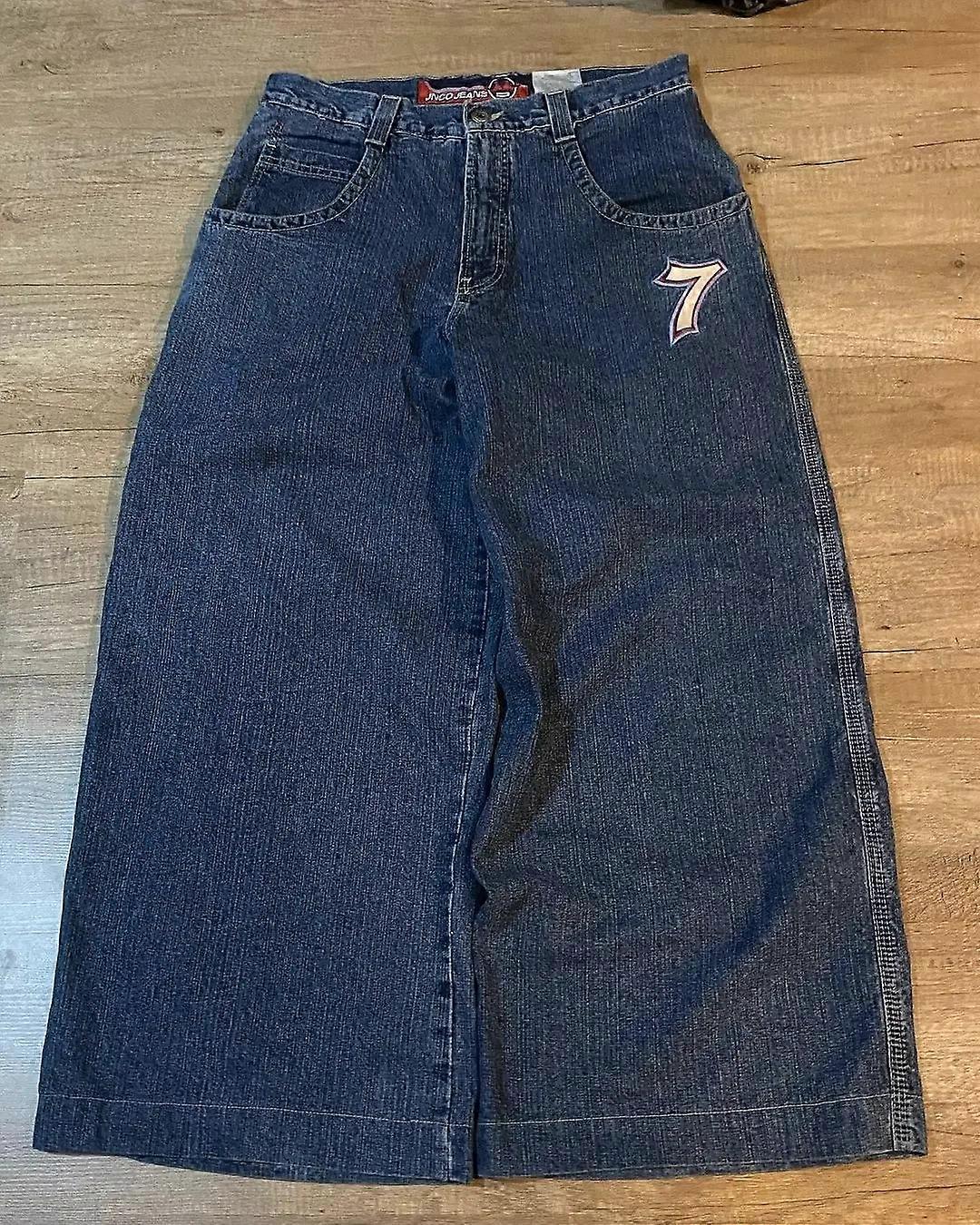 JNCO Baggy Jeans Hip Hop Rock Embroidery Pattern Men Women 2024 New ...