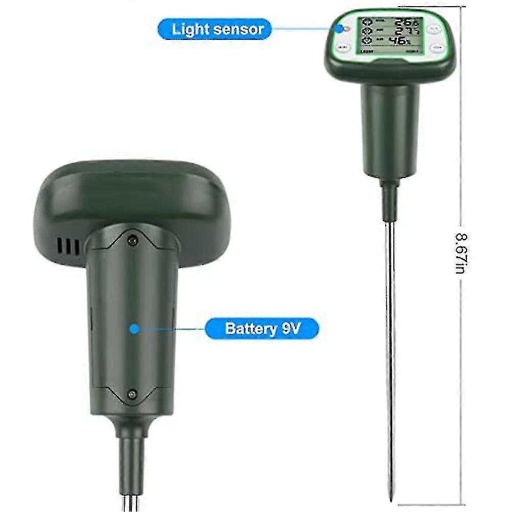 Digital Soil Thermometer 4-in-1 Soil Tester Soil Thermometer/light/air ...
