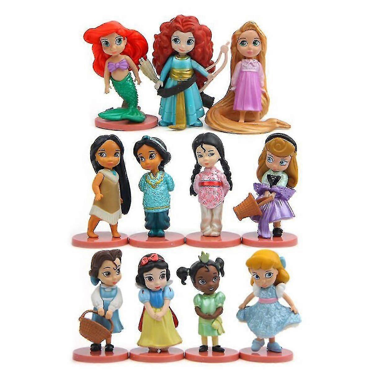Quality High 11pcs/set Princess Action Figures Toys Rapunzel Snow ...