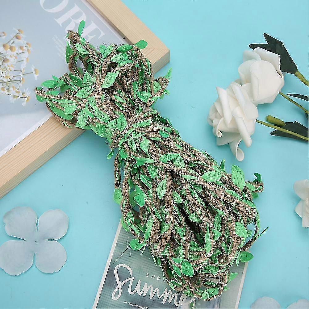 10 Meters Artificial Leaf Ribbon Braided Garland Weaving Hemp Rope ...