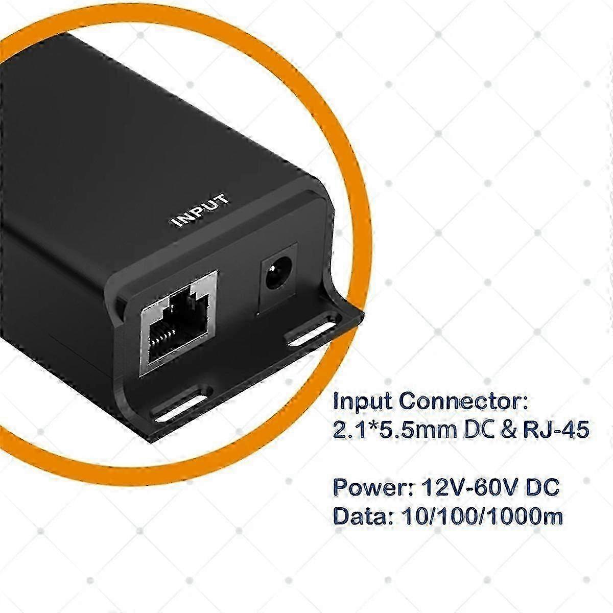 24V Passive PoE Gigabit Injector: 12 - 60V Input, 12 - 24V Solar ...