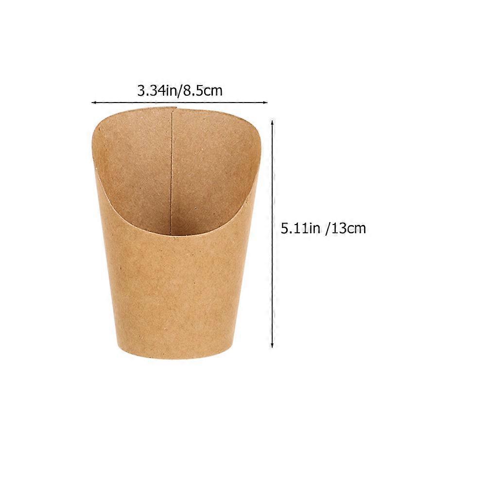 50Pcs Khaki Paper French Fry Holder Cups Durable Disposable Snack Boxes ...